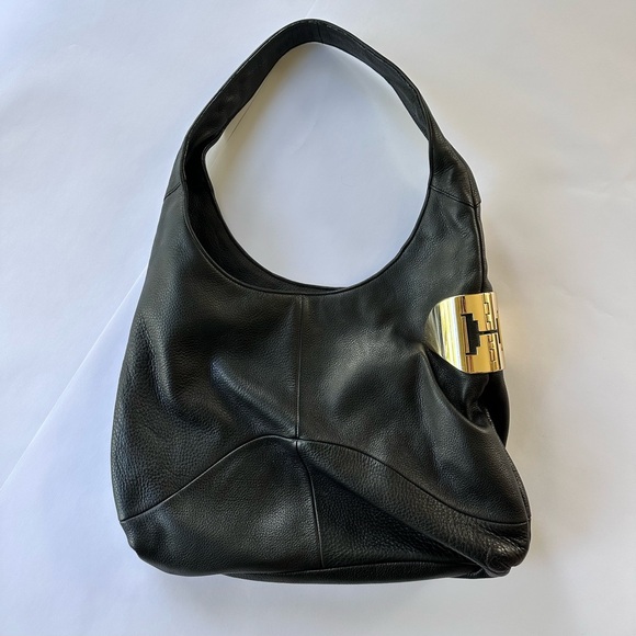 Halston Heritage | Bags | Halston Heritage Black Leather Hobo Shoulder ...